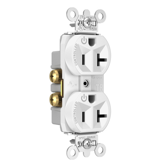 Hard-Use Spec Grade Plug Load Controllable Receptacle, 20A, 125V, White ...