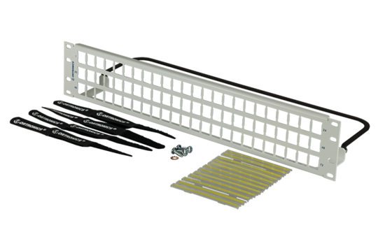 High Density HDJ 72 Port Unloaded Flat Patch Panel 2RU Black | Patch ...
