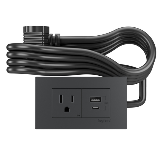 dash Furniture Power Center, Outlet and USB A/C, Graphite | In-Surface ...