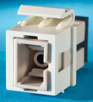 TechChoice SC Simplex Fiber Keystone Module, Beige Adapter