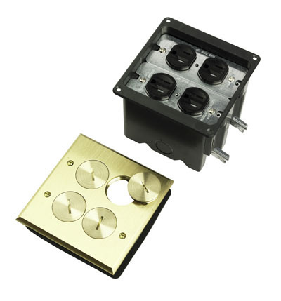 Tamper-Resistant Floor Box Assembly - Two Gang for Wood Sub-Floors ...