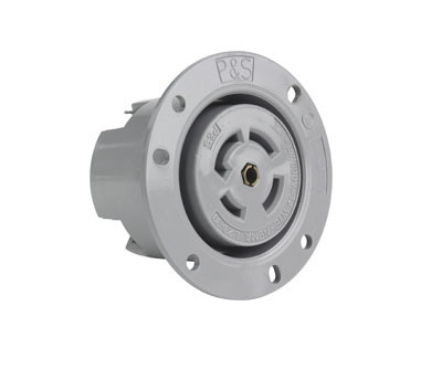 30A L2330 Flanged Outlet, Gray | Turnlok | Plugs and Connectors ...