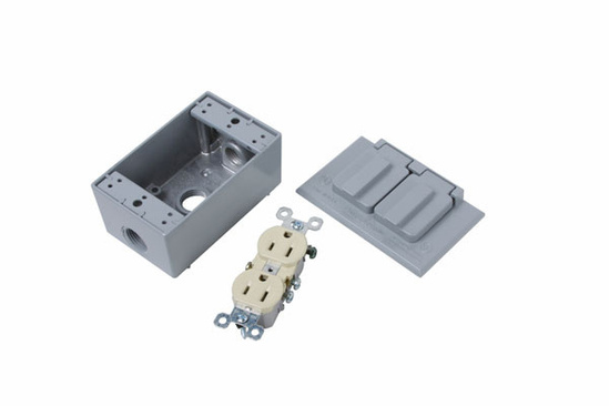 Weatherproof Outlet Kit, Gray | Weatherproof Covers | Electrical Boxes ...