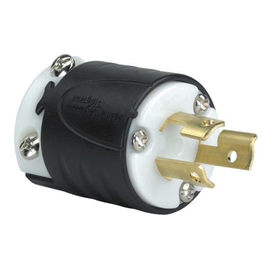 15A NEMA L615 Plug - Black Back, White Front Body | Turnlok | Plugs and ...