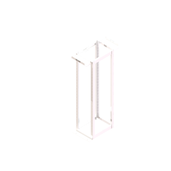 M20 4-Post Rack, 30", 8 ft, 51 RU, fixed Sq. Hole rails, White ...