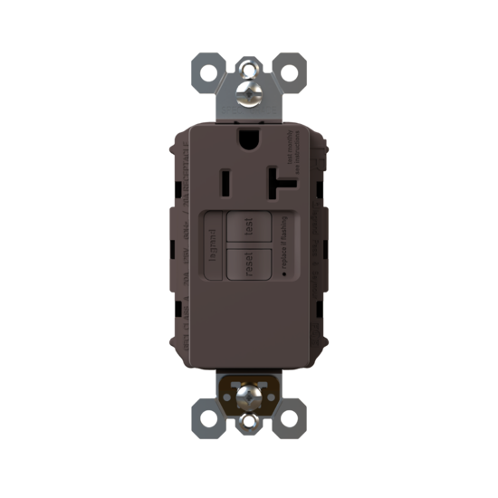 radiant 20A Tamper-Resistant Self-Test Simplex GFCI Outlet