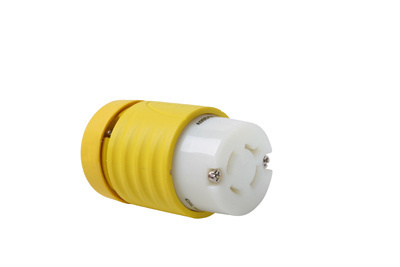 20A NEMA Connector L1420 - Yellow Back, White Front Body, Corrosion ...