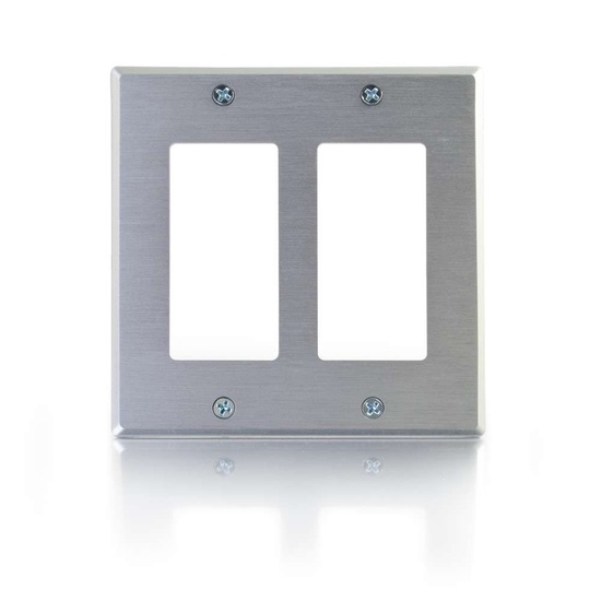 Decorative Cutout Double Gang Wall Plate - Aluminum