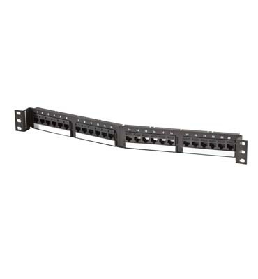 Category 6 TechChoice 24 Port Angled Patch Panel Black 1RU | Patch ...
