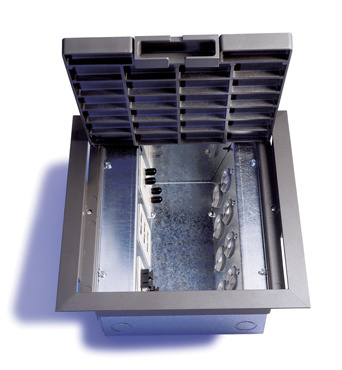 AC SeriesTM AC10105 Eight Gang Raised Floor Box with Gray Carpet style ...