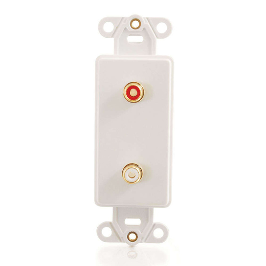 RCA Stereo Audio Solder Type Decorative Wall Plate - White