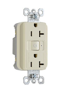 20A, 125V Plug Load RF Half-Control Fed Spec Receptacle, Light Almond ...