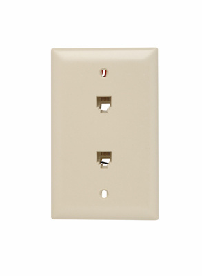 Discontinued - 1-Gang Pre-configured Wall Plate with Two RJ11 Telephone ...