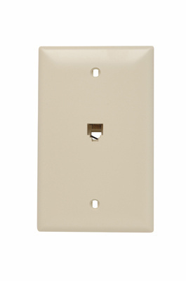 1-Gang Pre-configured Wall Plate with One RJ11 Telephone Jack, Ivory ...