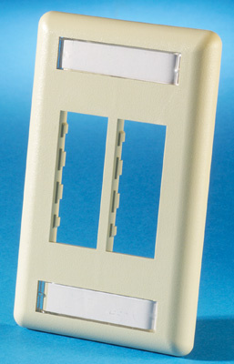 TRACJACK FACEPLATE, FOUR-PORT (SINGLE GANG), PLASTIC | Workstation ...