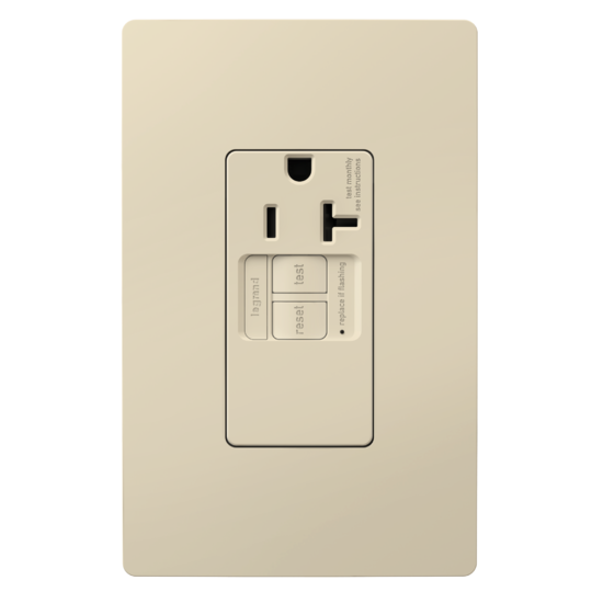 radiant 20A Tamper-Resistant Self-Test Simplex GFCI Outlet