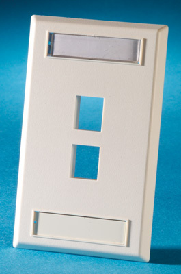 Legrand Single Gang Keystone Faceplate 2-Port Cloud White