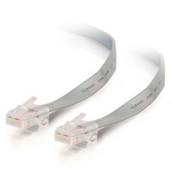 25ft Q-Series 4-Conductor Flipped Silver Satin Modular Cable | Patch ...