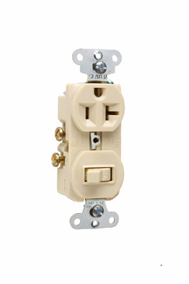 20A, 120/125V Combination Single-Pole Switch and Single Receptacle ...