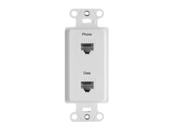 Pre-Configured 2-Port Strap, Phone-Data, White | Pre-Configured Plates ...