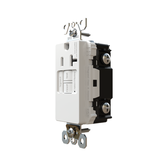 radiant 20A Tamper-Resistant Self-Test Simplex GFCI Outlet