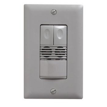Dual Tech Wall Switch Occupancy Sensor, 2 Relays, 120/277V, Grey | Wall ...