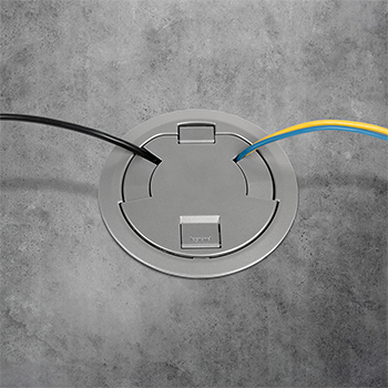 6AT Prewired Evolution™ Poke Thru Device, Surface Style Cover, Aluminum ...